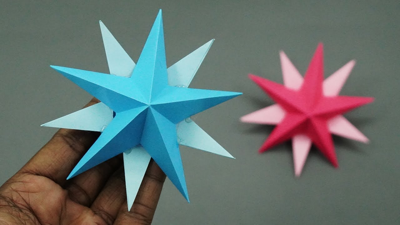 Christmas Star Easy Instruction⭐Origami Star Paper🎄Paper Star Making ...