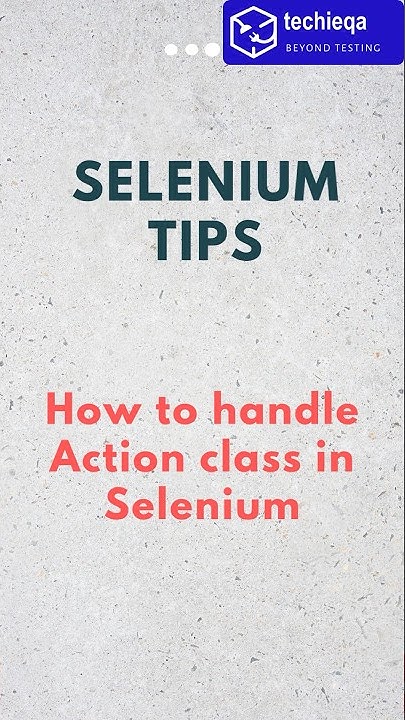 How to handle mouse action in selenium #seleniumtips #seleniumwebdriver #seleniumtraining - YouTube