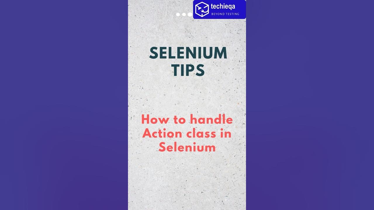 How To Handle Mouse Action In Selenium Seleniumtips Seleniumwebdriver Seleniumtraining Youtube