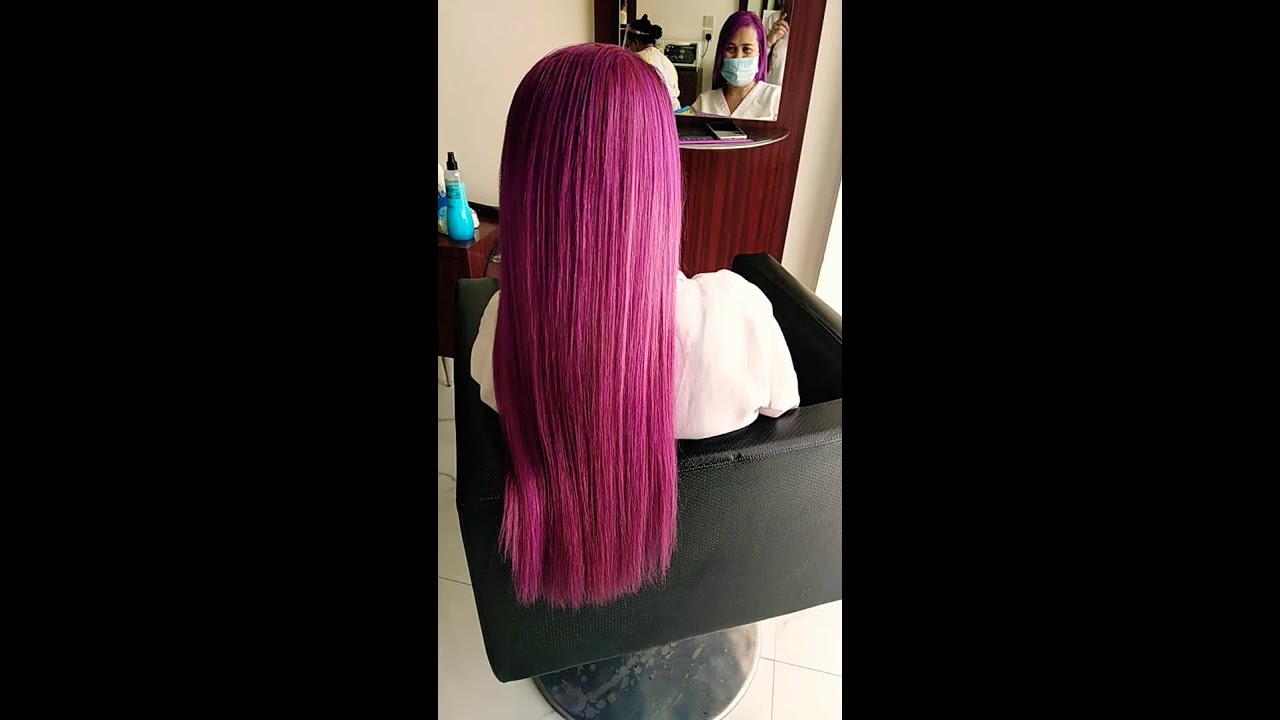 my new hairs color ube.i like tbis color my hair new styles - YouTube