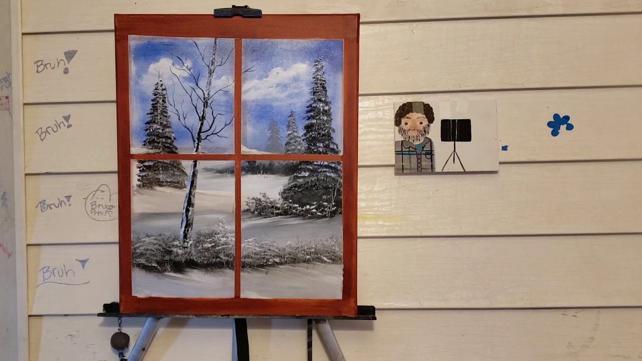 View from the window Bob Ross style painting tutorial - YouTube