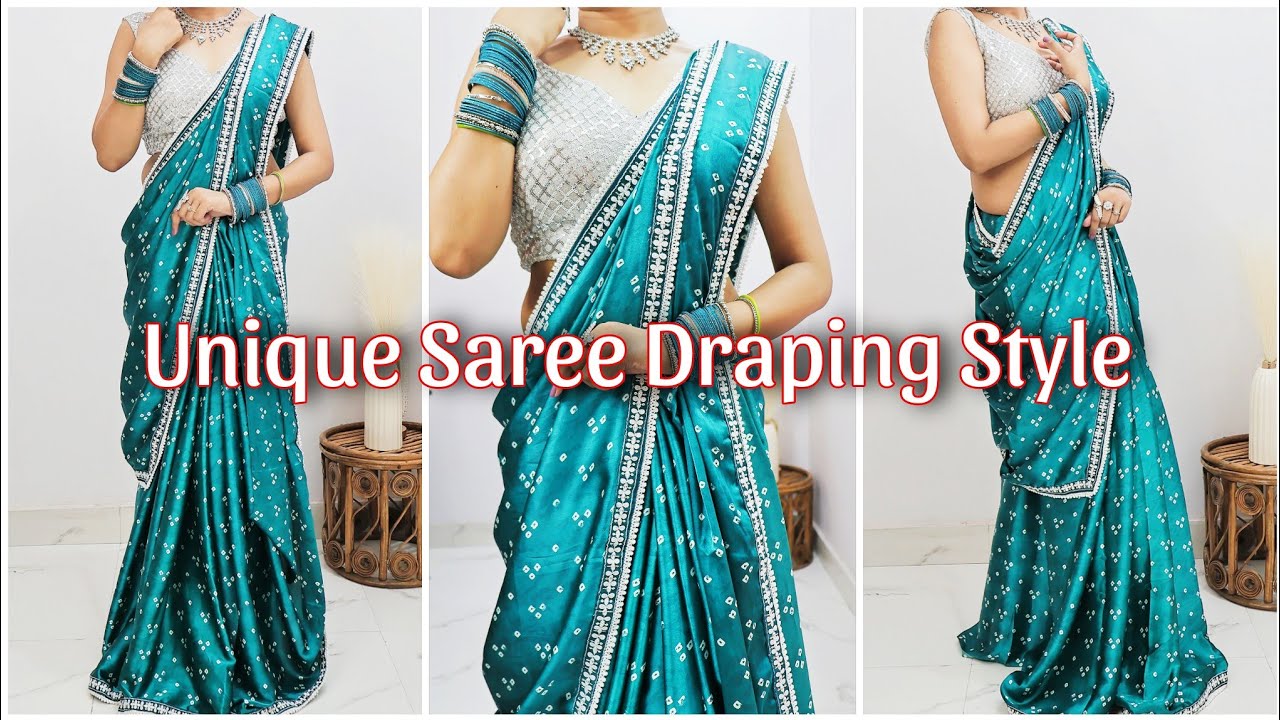 Unique Saree Draping Style | Saree Draping Ideas | Stylish saree ...