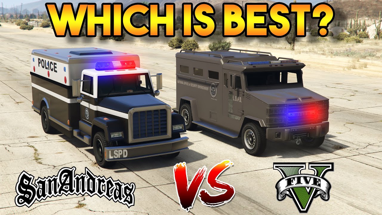 GTA 5 POLICE RIOT VS GTA SAN ANDREAS POLICE ENFORCER : WHICH IS BEST ...