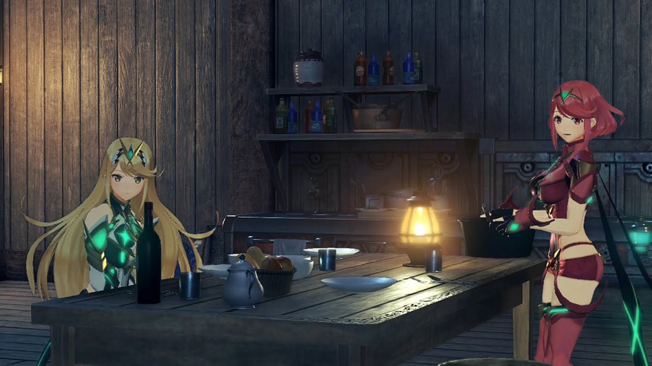 Rex Has Dinner with Mythra and Pyra | Xenoblade Chronicles 2 Cutscene ...