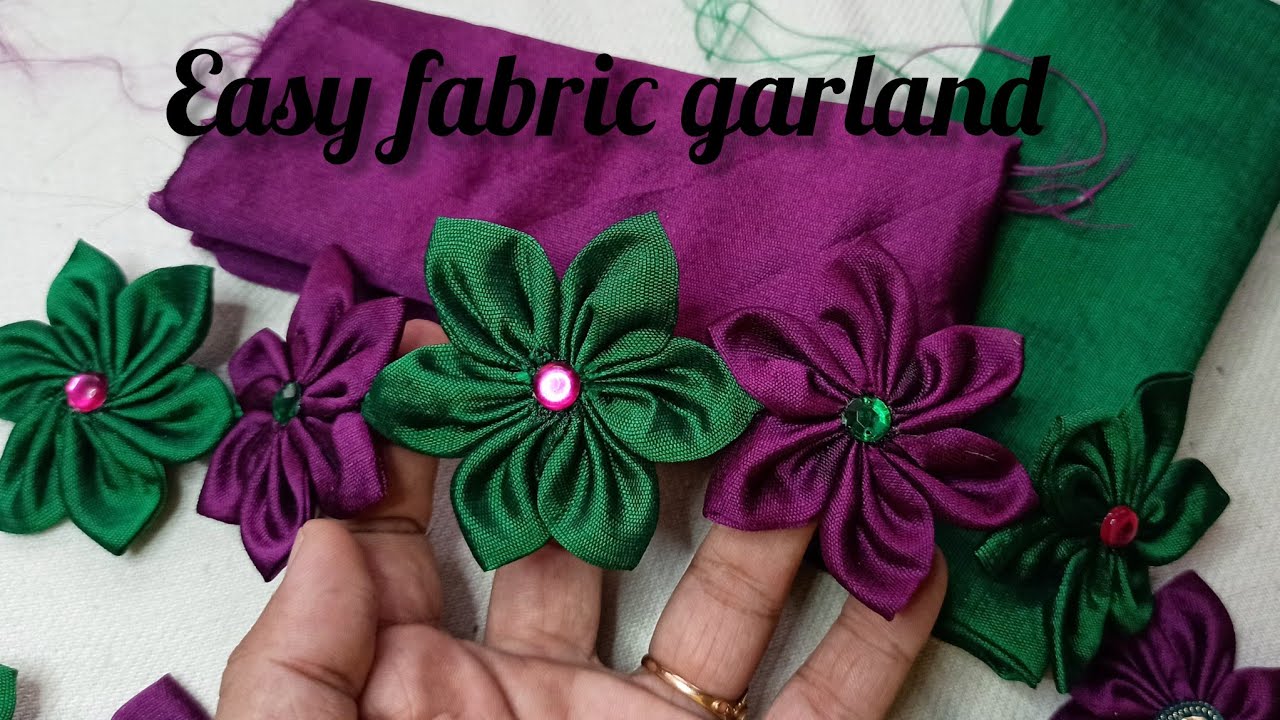 Quick and easy blouse piece garland | ಬ್ಲೌಸ್ ಪೀಸ್ನಿಂದ ಮಾಡಿದ ಹಾರ ...