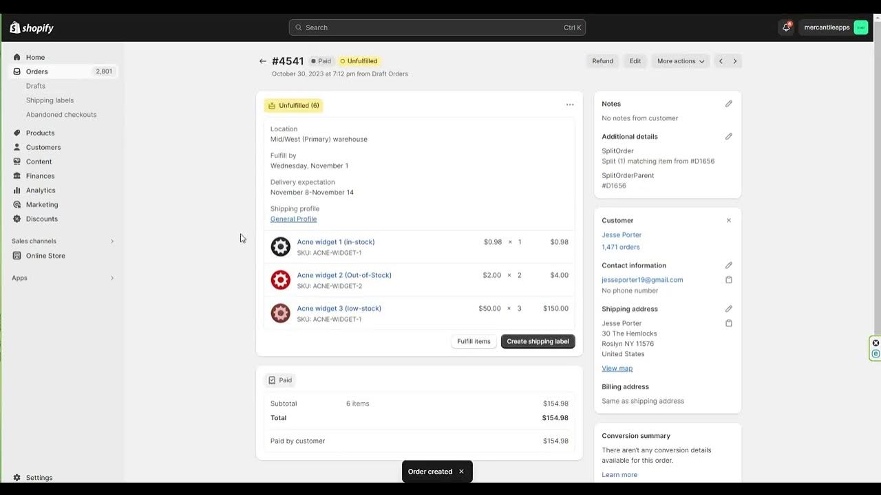 Split order by stock status - YouTube