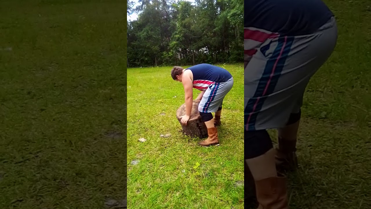 Tree stump throwing - YouTube