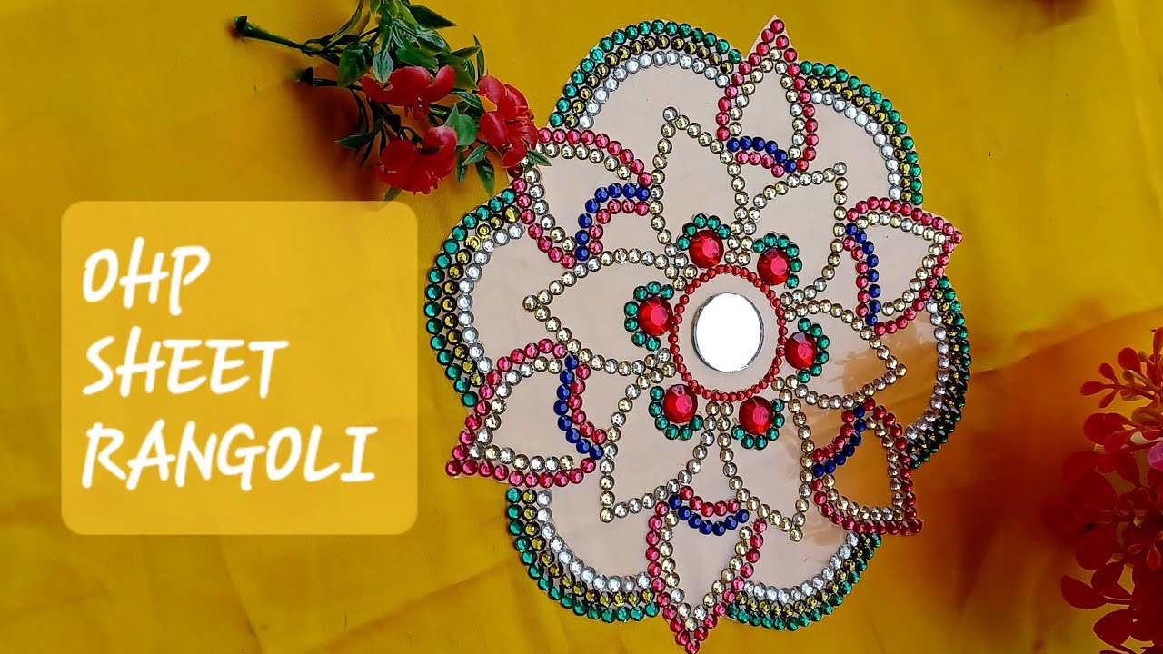 How to make simple OHP SHEET rangoli for beginners | DIY easy ...