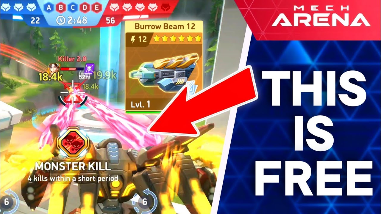 NEW BURROW BEAM 12 for FREE!! - Best Weapon in 2026 | Mech Arena - YouTube