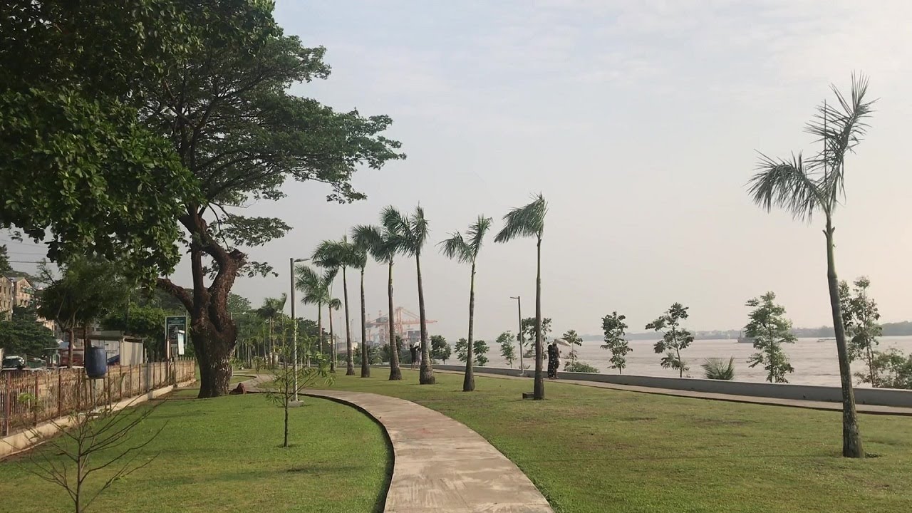 Getting Around A Wonderful River View Small Park Yangon 🇲🇲 - YouTube