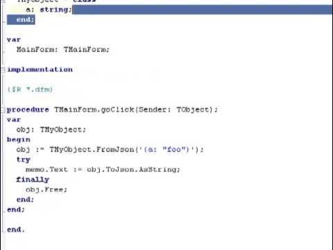Delphi 2010 RTTI & JSON - YouTube