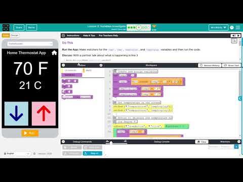 Code.org Computer Science Principles Unit 4: Lesson 2 - Variables Investigate - YouTube
