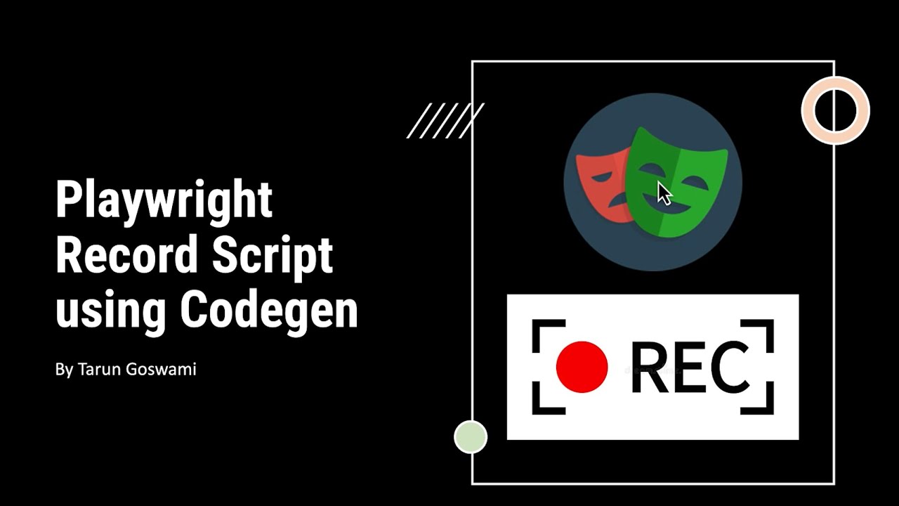 Playwright Record Script Using Codegen Youtube