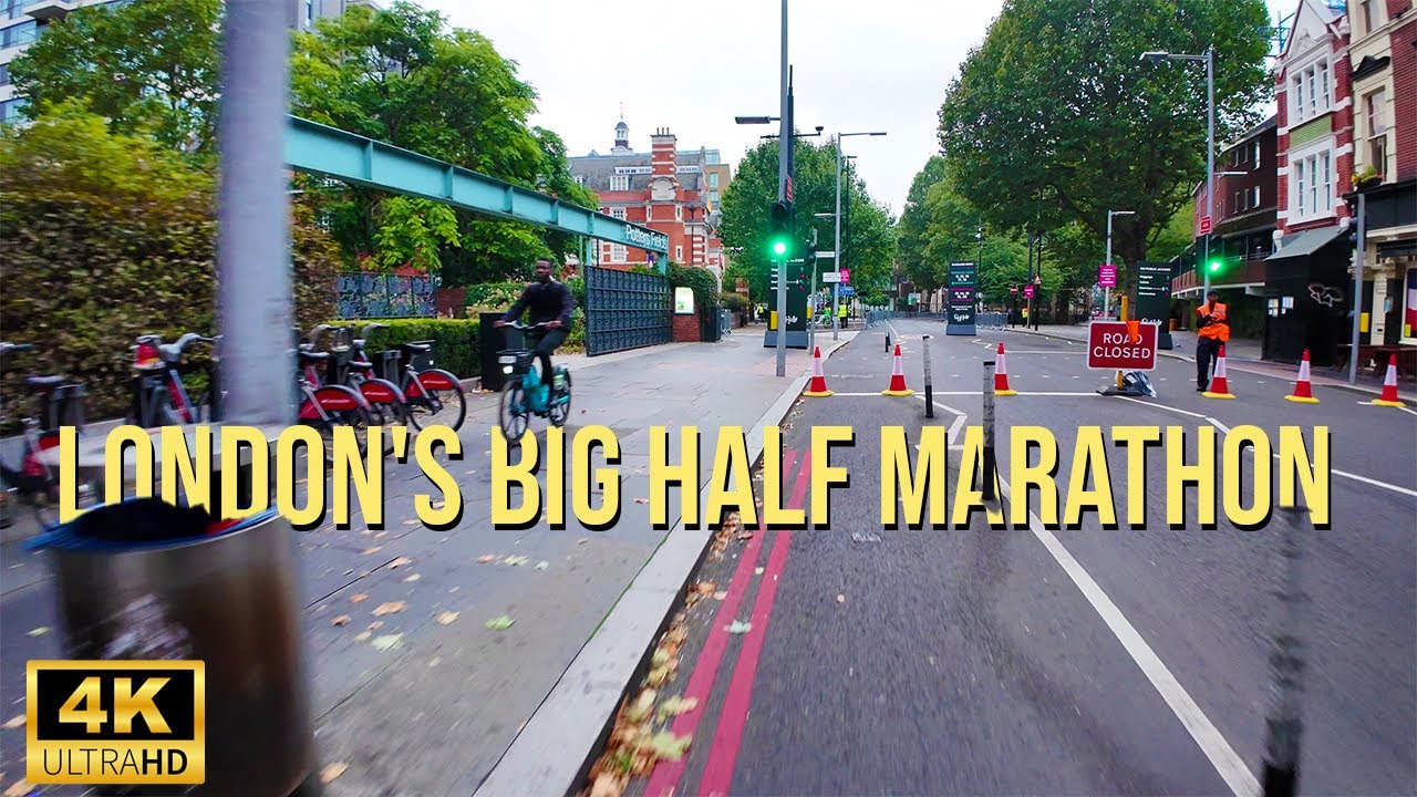 🚴 Cycling Through London's Big Half Marathon in 4K | Stunning Street ...