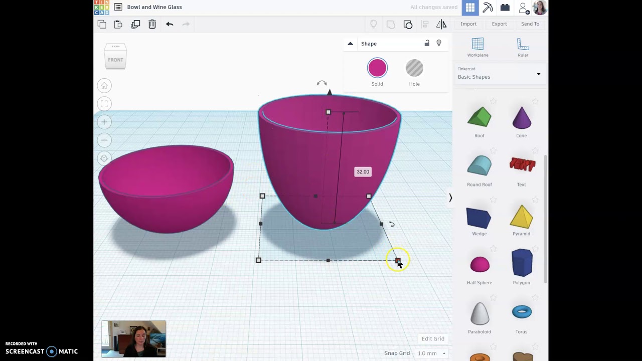 Tinkercad Bowl and Glass - YouTube