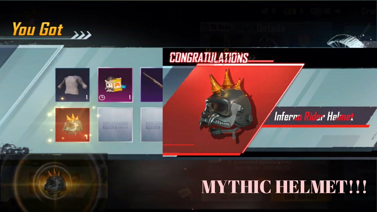 MYTHIC HELMET PREMIUM CRATE OPENING | BGMI PUBG MOBILE - YouTube