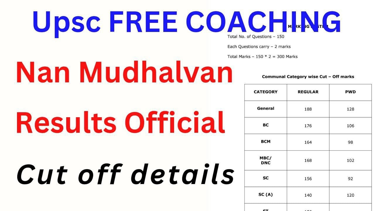 Nan Mudhalvan Upsc Exam Results out Officially 🔥 Upsc Free Coaching ...