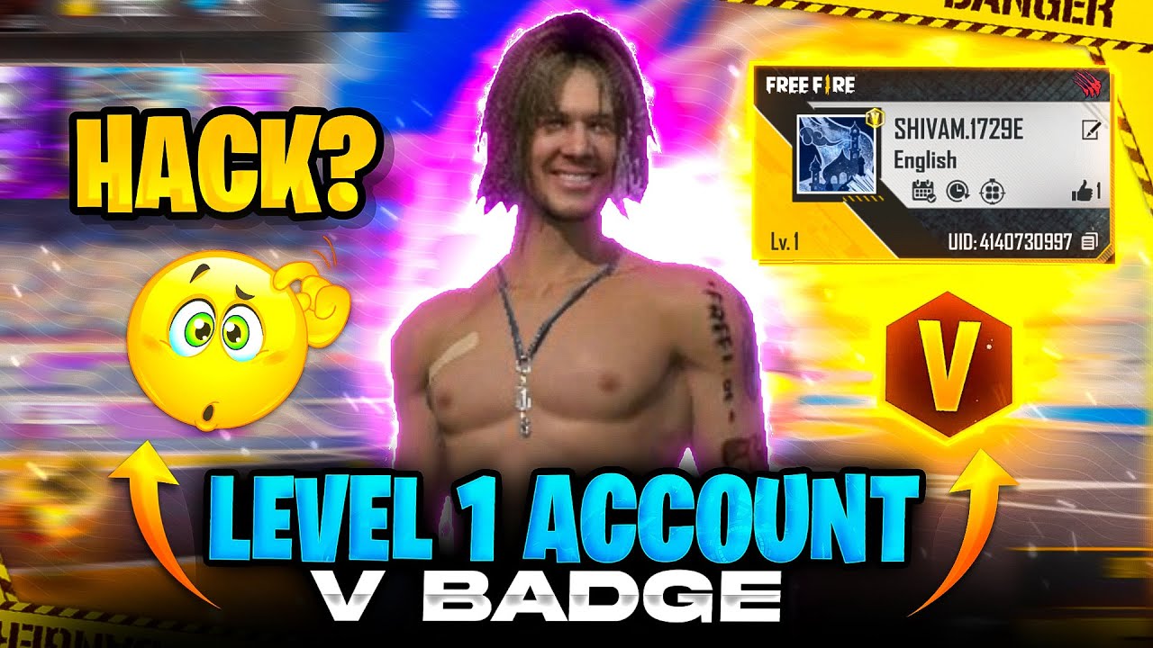 Free Fire Level 1 Acount I Got V Badge ! HOW ! Story time Garena free ...