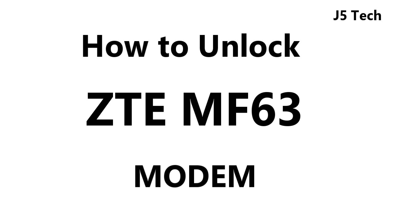 How to Unlock ZTE MF63 Modem/Router - YouTube