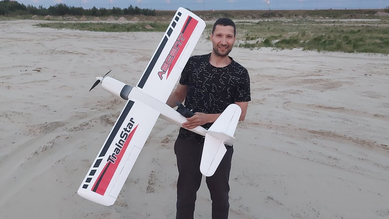 полëт модели RC Volantex Trainstar 1400mm - YouTube