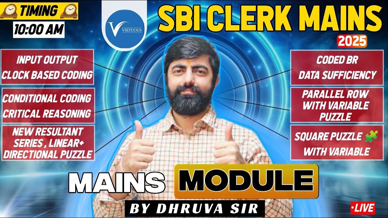 SBI CLERK MAINS 2024 MODULE - 02 || Most Important Reasoning Series ...
