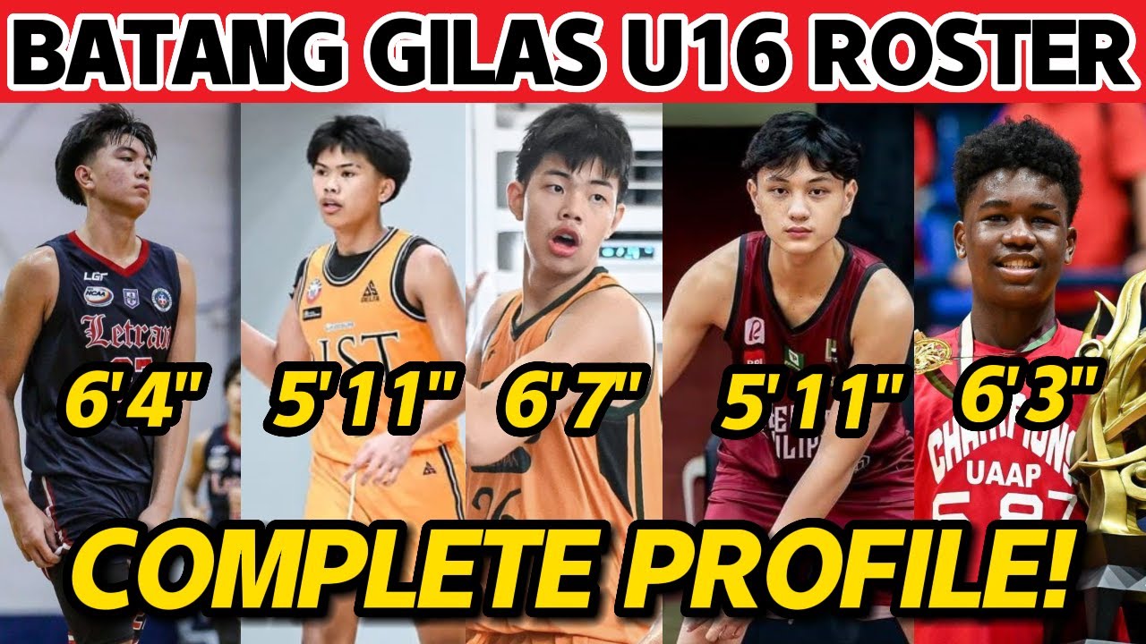 CONFIRMED! Batang GILAS u16 ROSTER with PLAYER PROFILE, FULL 16 -MAN ROSTER by LA TENORIO! - YouTube