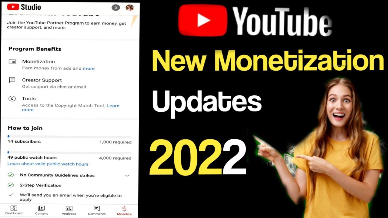 new youtube update 2022 - monetization new update #learnearnwithsk ...