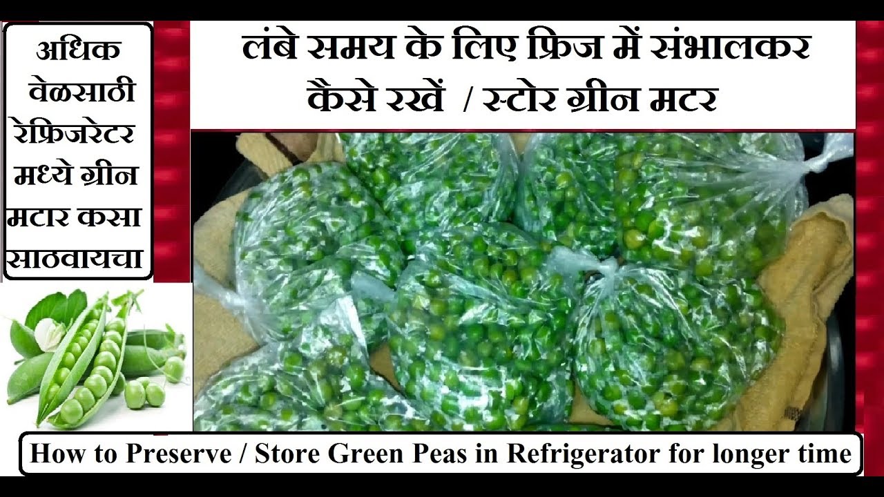 How to Preserve / Store Green Peas / Matar in Refrigerator for longer ...