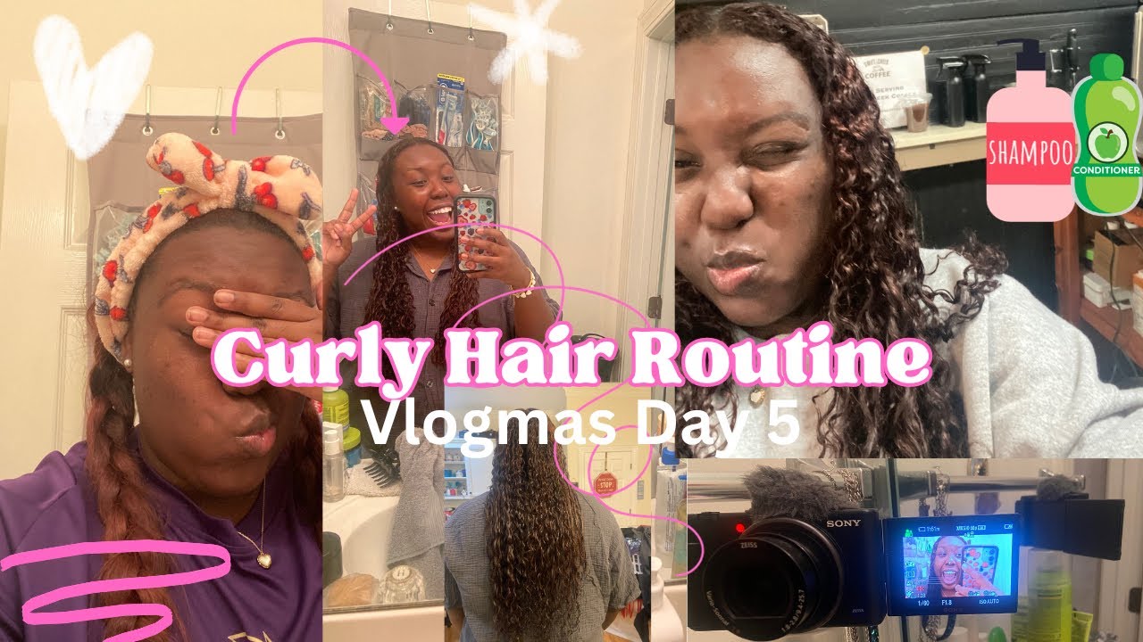 Curly hair routine 👩🏾‍🦱 ** Vlogmas Day 5** - YouTube