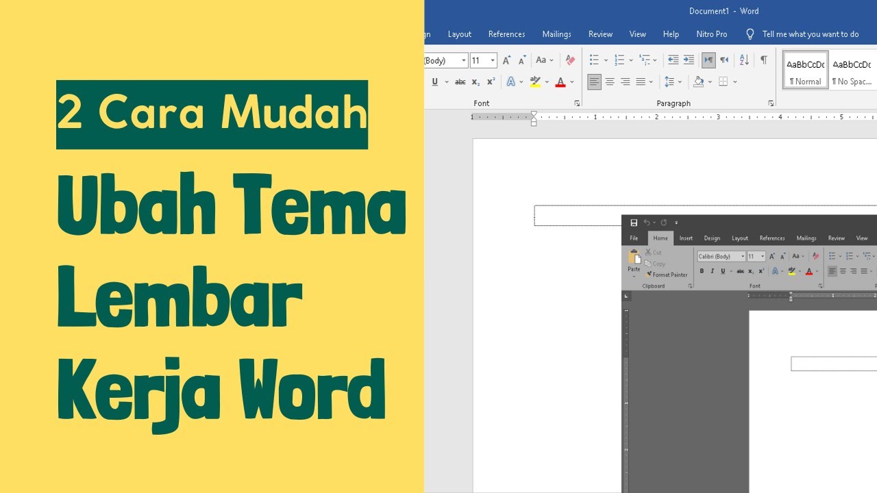 2 Cara Merubah Tema Lembar Kerja Microsoft Word - YouTube