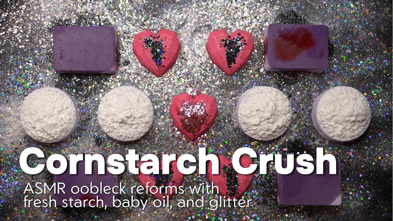 ASMR Cornstarch Crunchies Crush with Fresh Starch and Baby Oil - YouTube