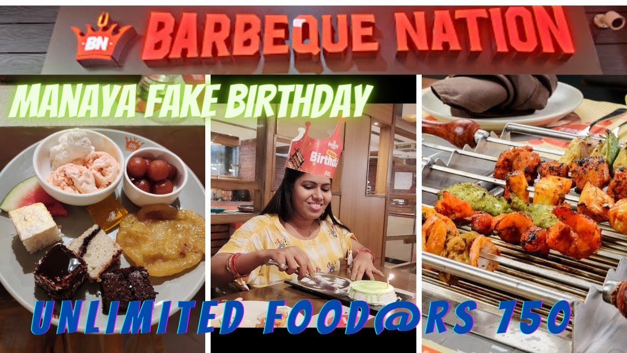 BARBEQUE NATION experience|| Unlimited food || Fake Birthday 🤪 # ...