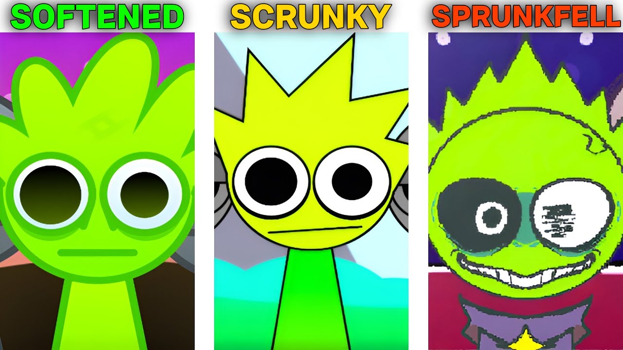 All Characters in: Sprunki Softened vs Sprunki Scrunky vs Sprunki ...