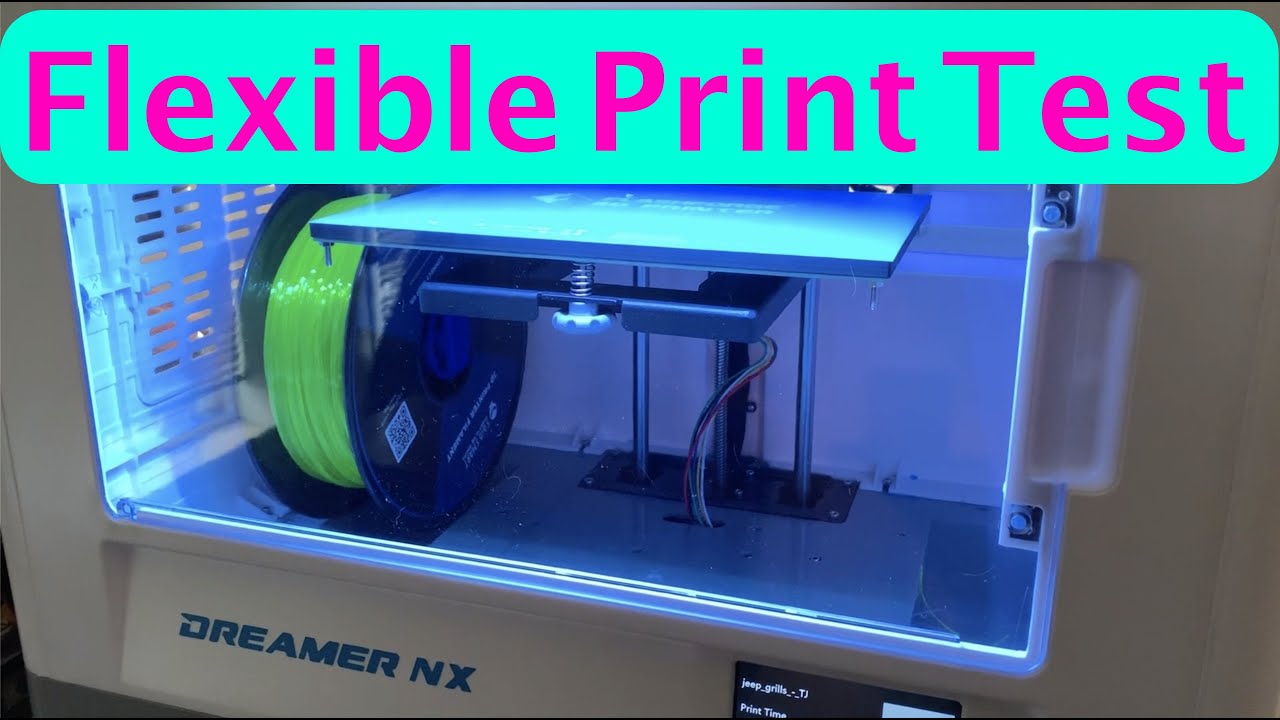 FlashForge Dreamer NX Flexible Filament test - YouTube
