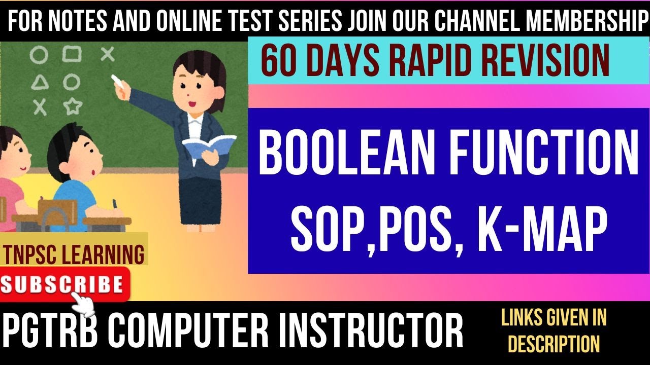 Boolean Functions Simplification K-map, SOP, POS IN ONE SHOT [PGTRB] - YouTube