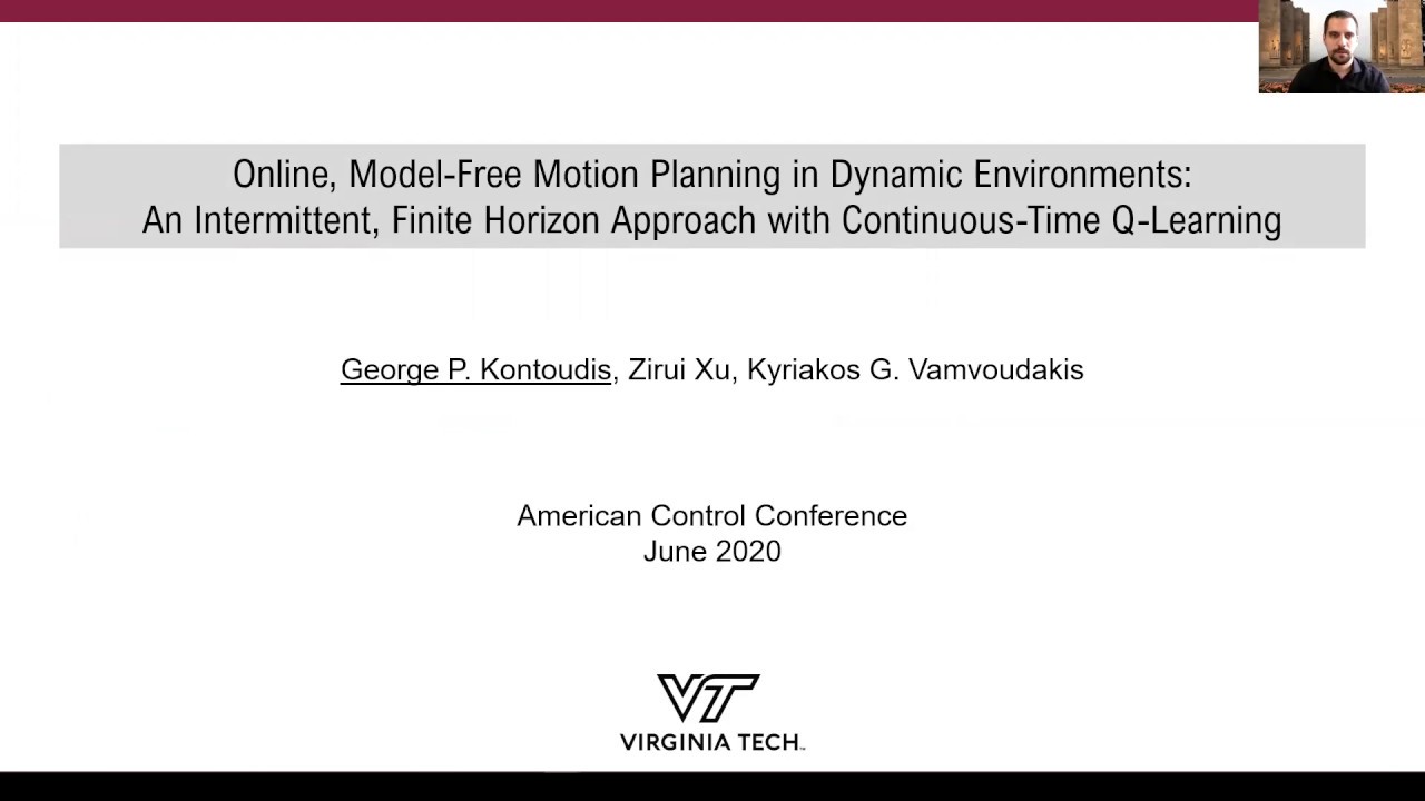 Online, Model-free Motion Planning in Dynamic Environments - YouTube