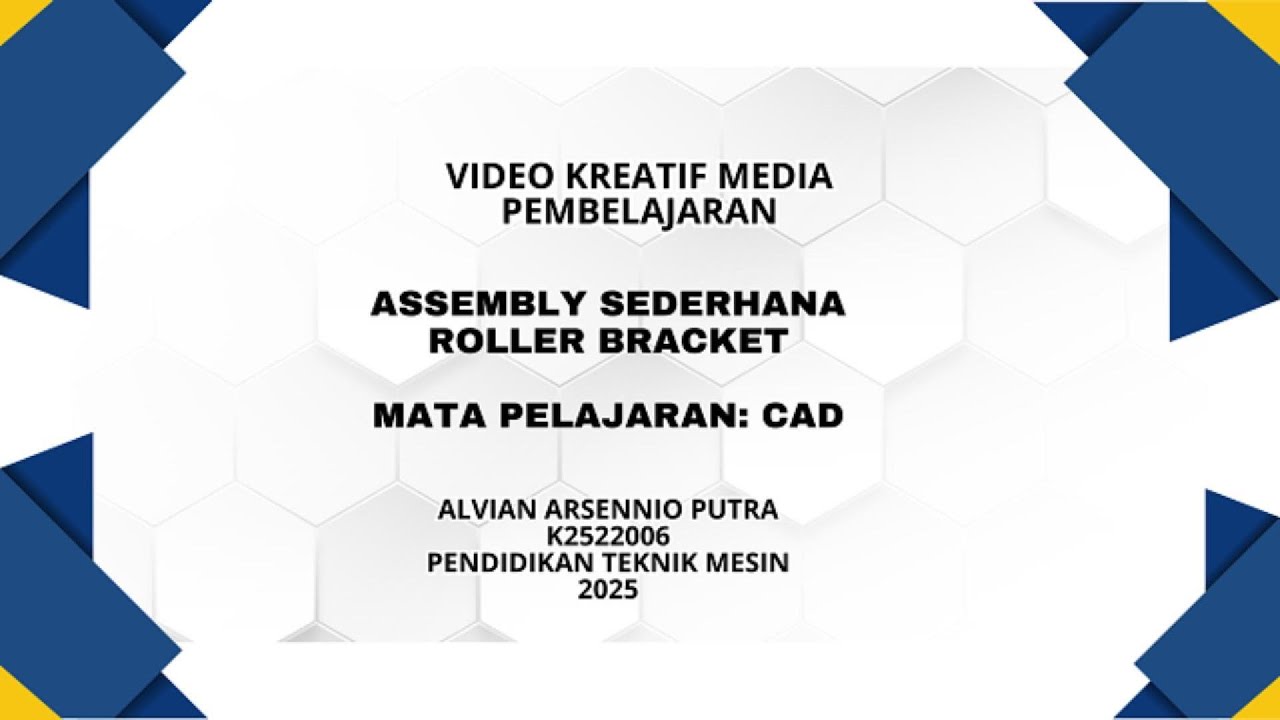 Pembelajaran Kreatif_CAD_Assembly Sederhana roller bracket - YouTube