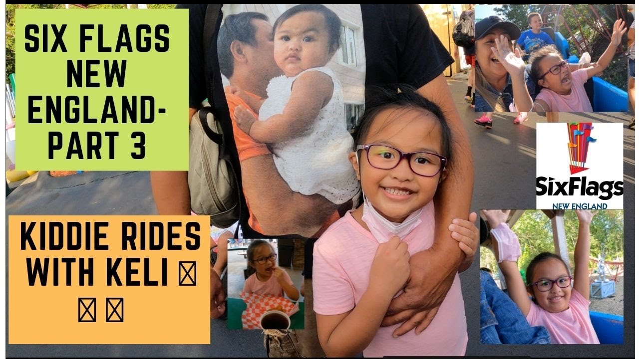 KIDDIE RIDES at SIX FLAGS NEW ENGLAND PART 3- with baby cousin KELI ...