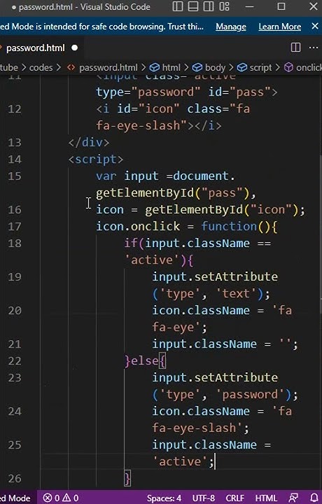 Show and Hide Password | HTML CSS JavaScript - YouTube