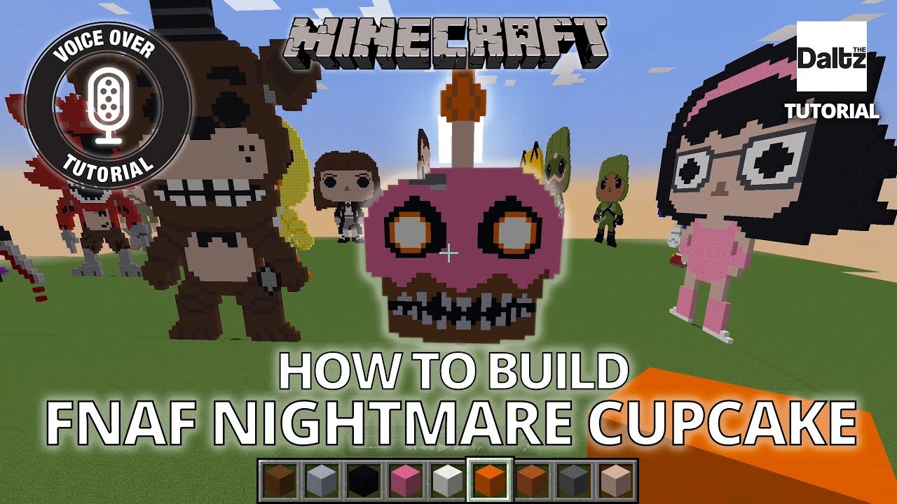 Minecraft Pixel Art - FNAF Nightmare Cupcake Funko Pop - YouTube