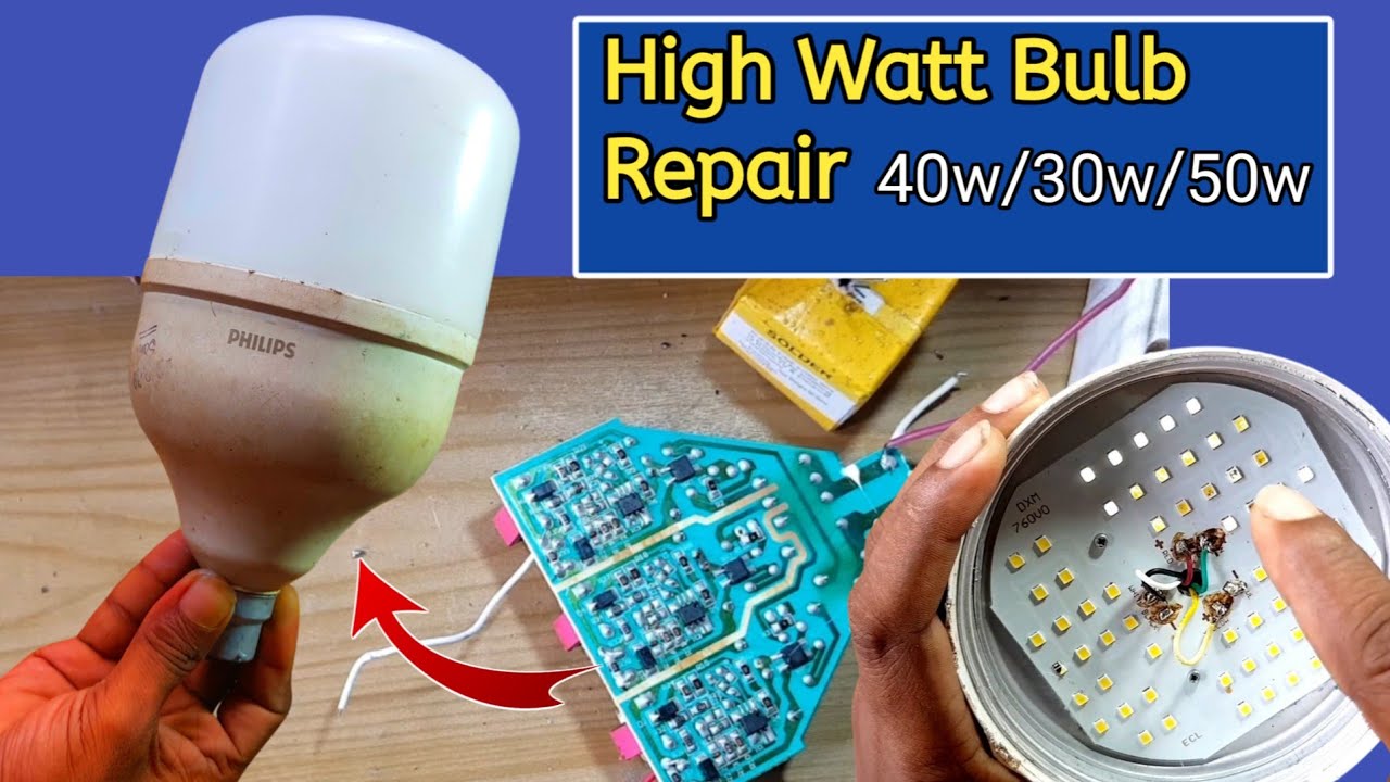 How to Repair High Watt Led Bulb | 50 Watt Led Light Repair | How to ...