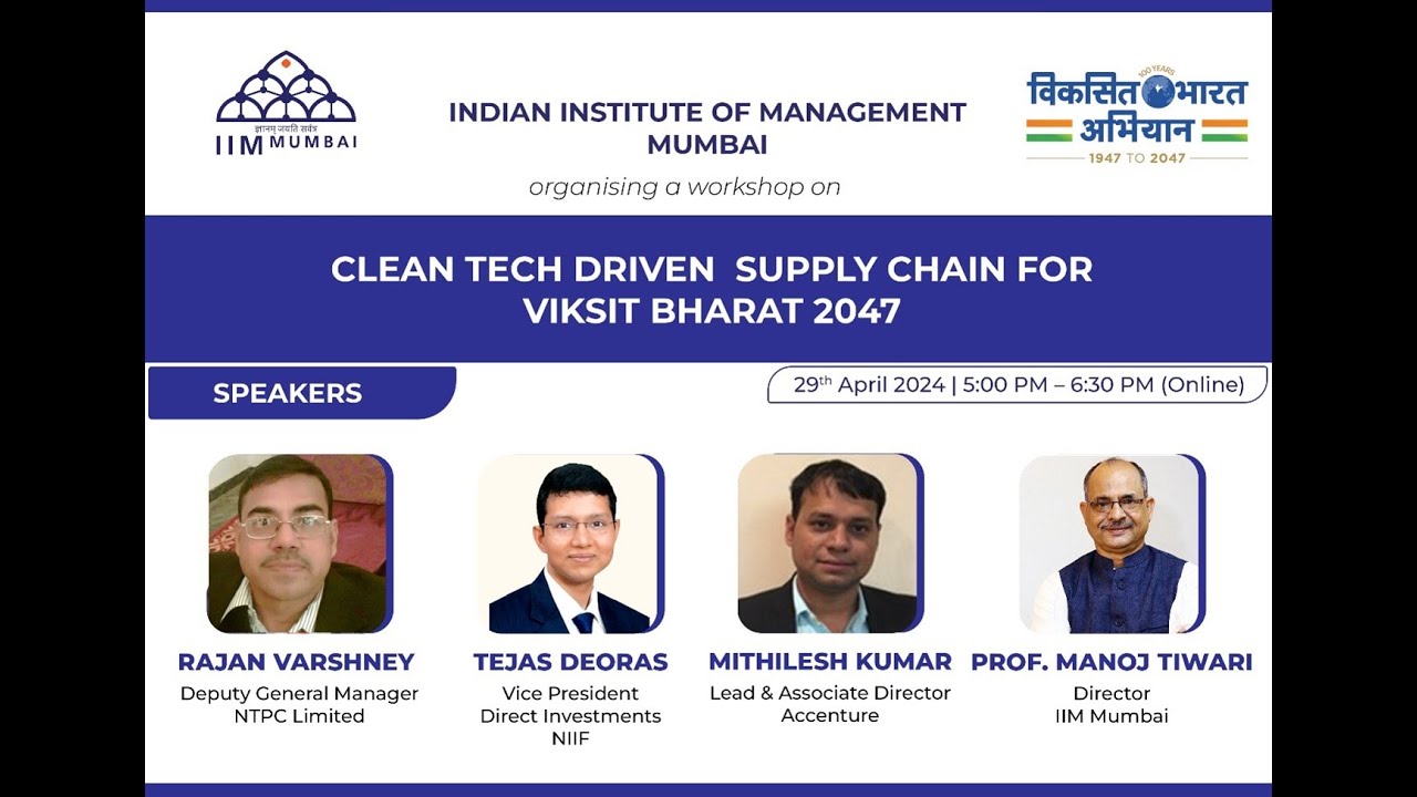 Workshop on Clean -Tech driven Supply Chain Management for Viksit ...
