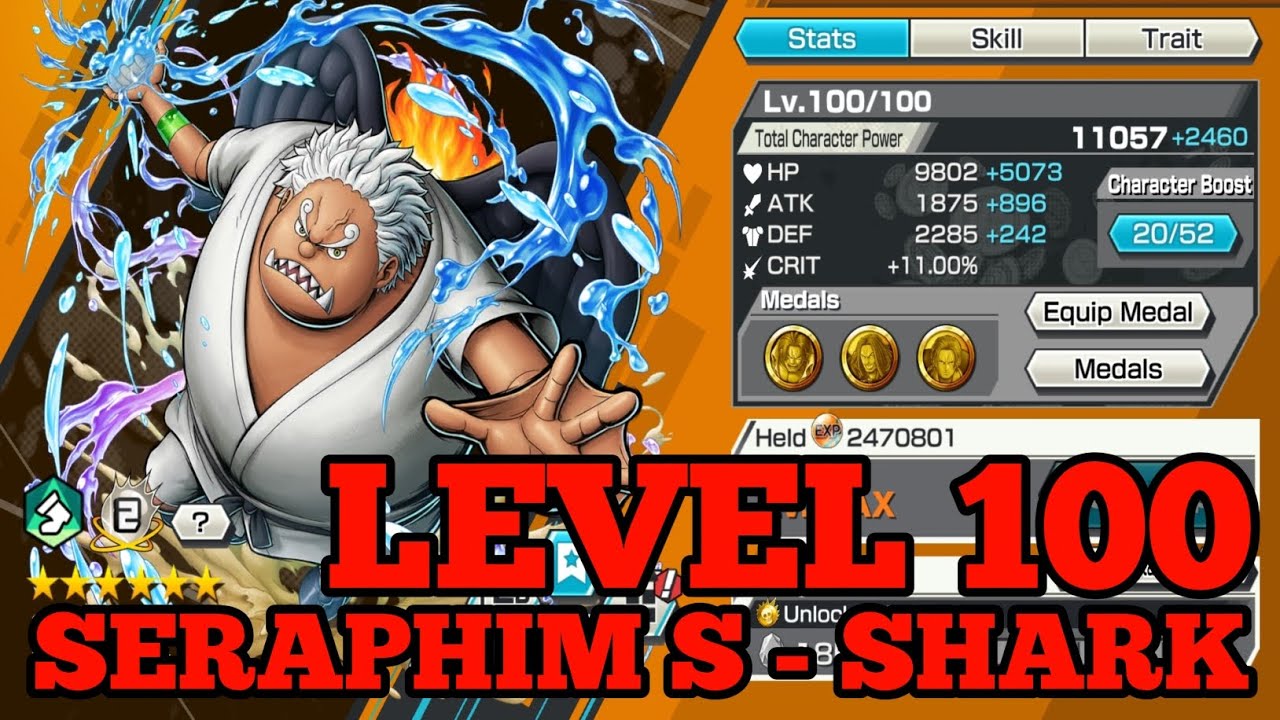 LEVEL 100 SERAPHIM S - SHARK GAMEPLAY | ONE PIECE BOUNTY RUSH - YouTube