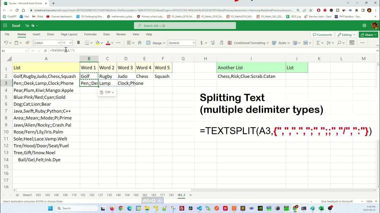 How to split text with multiple delimiters with Excel - Excel Tips and Tricks - YouTube