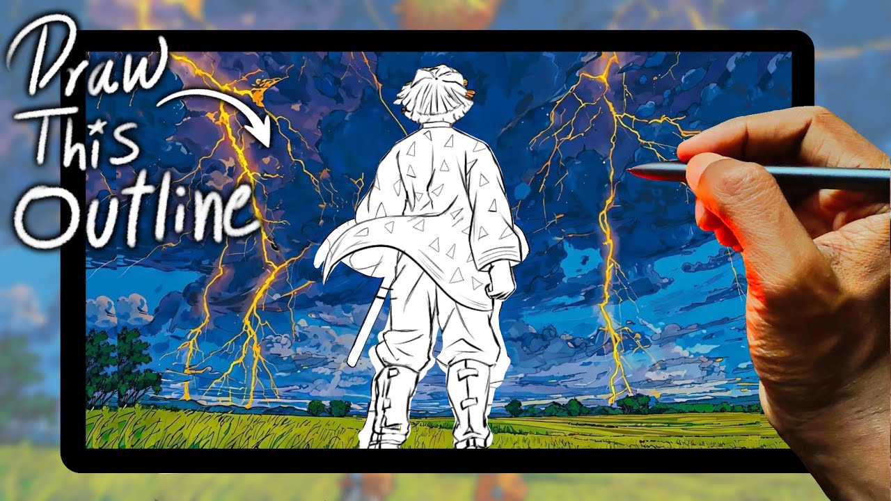Zenitsu Drawing Zenitsu Agatsuma Thunder Breathing ! ⚡ Speedpaint - YouTube