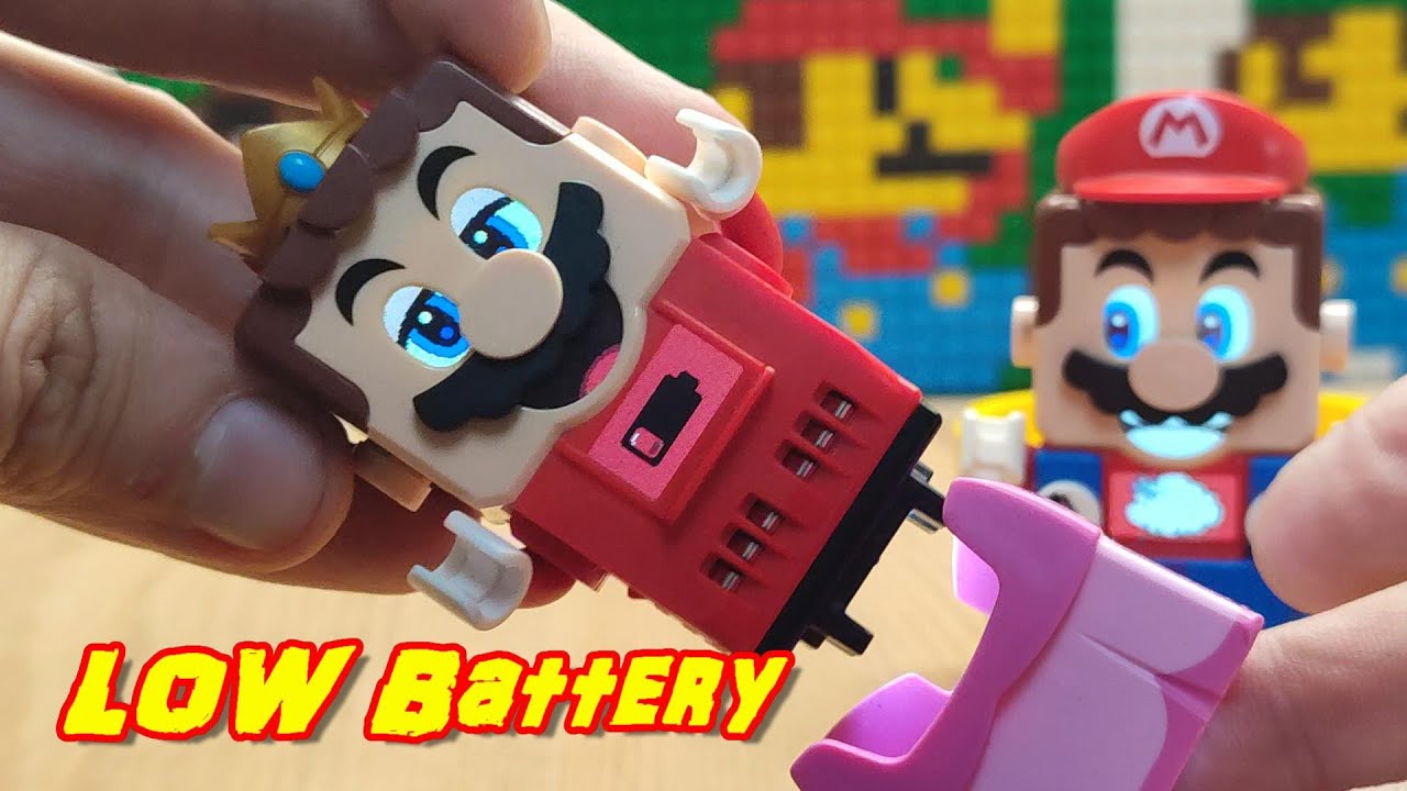 LEGO Super Mario Low Battery Peach | How to change tutorial | 30 sec ...