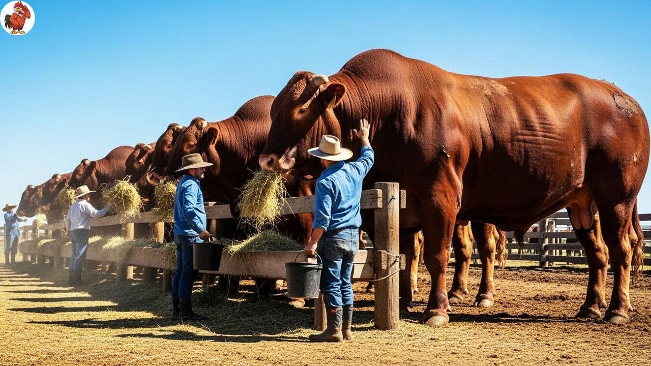 GIỐNG BÒ LẠ! Trang Trại Bò Droughtmaster Khổng Lồ: Siêu Cơ Bắp – Siêu ...