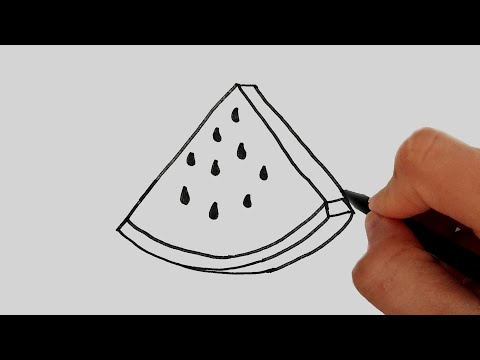 Karpuz Dilimi Nasıl Çizilir? ÇOK KOLAY! Adım Adım Karpuz Çizimi