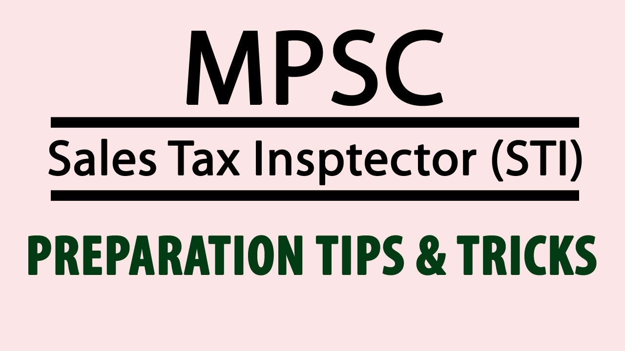How to Prepare MPSC Sales Tax Inspector Exam? - YouTube