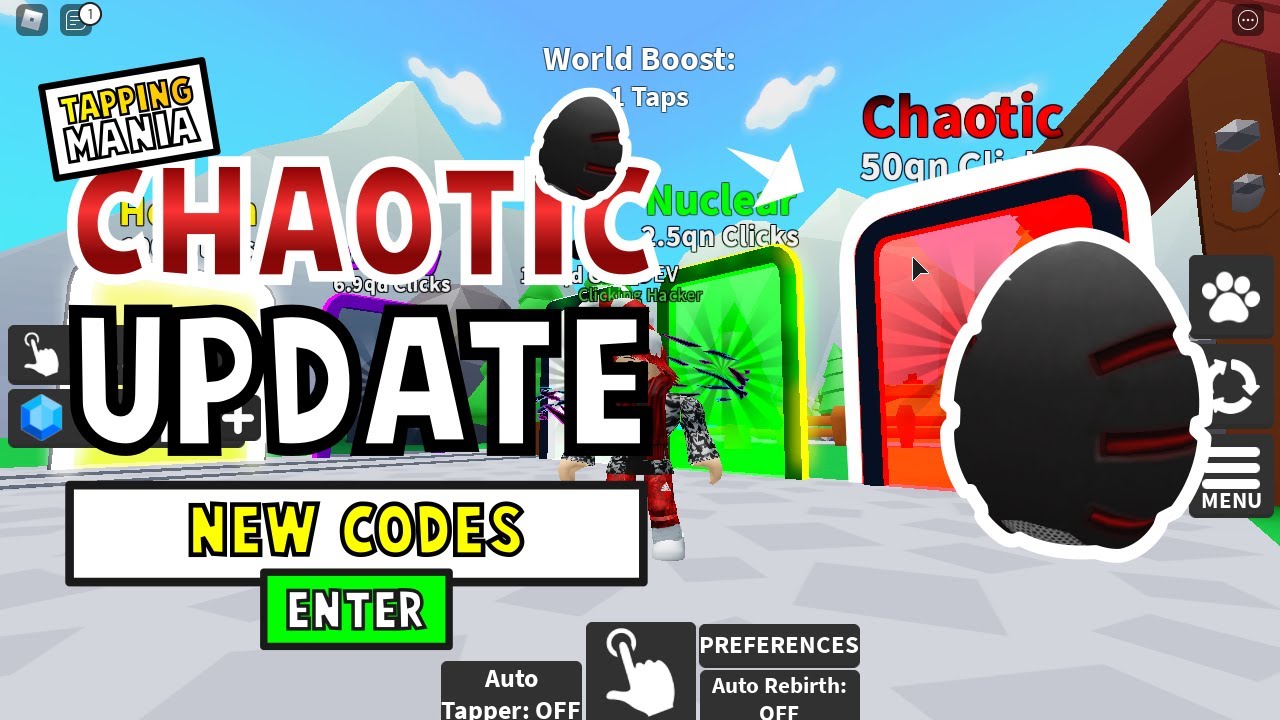 TAPPING MANIA CHAOTIC UPDATE, NEW CODES!!! - YouTube